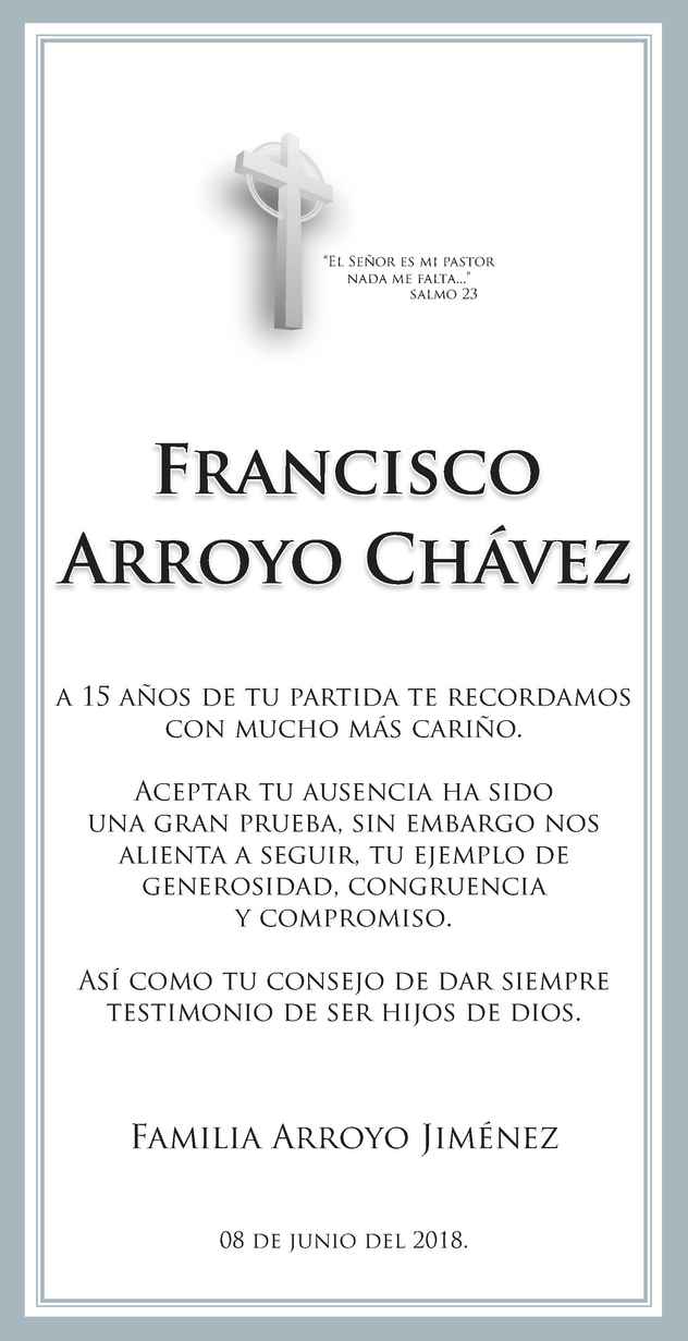 Francisco Arroyo Chávez Obituario Esquela