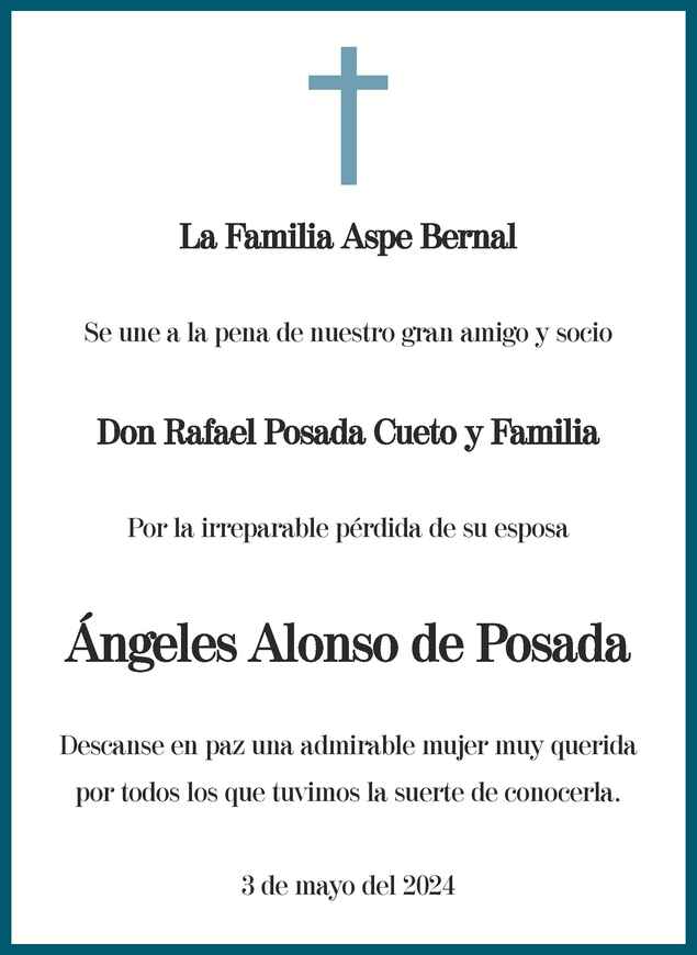 Señora Ángeles Alonso de Posada Obituario Esquela