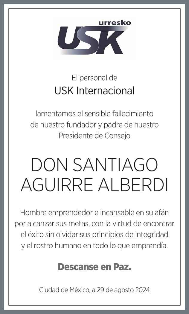 Don Santiago Aguirre Alberdi Obituario Esquela Don Santiago Aguirre Alberdi Obituario Esquela