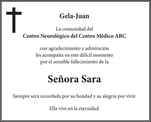 Doña Sarita Mota Velasco de Larrea Obituario Esquela